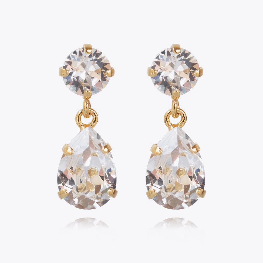 MINI DROP EARRINGS RHODIUM CRYSTAL