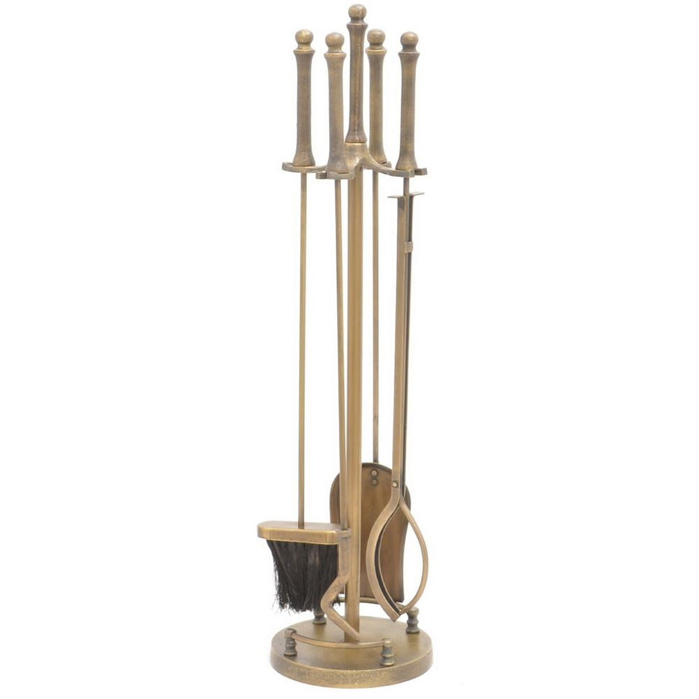 Contemporary Antique Brass Companion Set – Meadow Lane